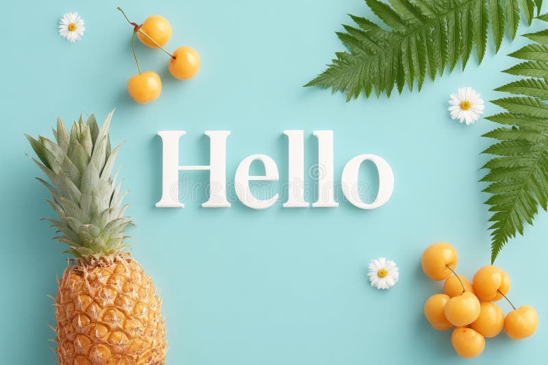A Pineapple Adorned with a Cheerful Hello Sign for a Friendly Touch ...