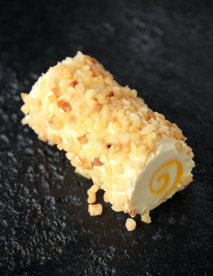 Pineapple Almond Cream Cheese Roll Stock Photo - Image of nuts, rustic ...