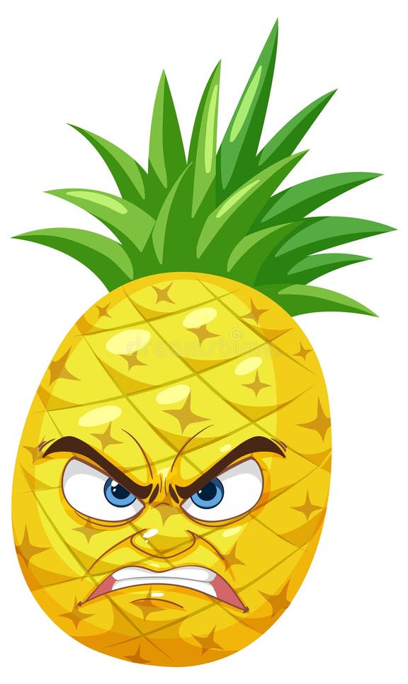A pineapple with an angry stock vector. Illustration of animated ...
