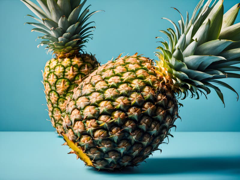 Pineapple on a Blue Background. Stock Illustration - Illustration of ...