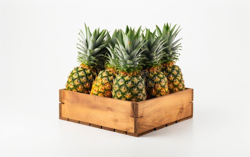 Pineapple Box Isolated on Transparency -Generative Ai Stock ...