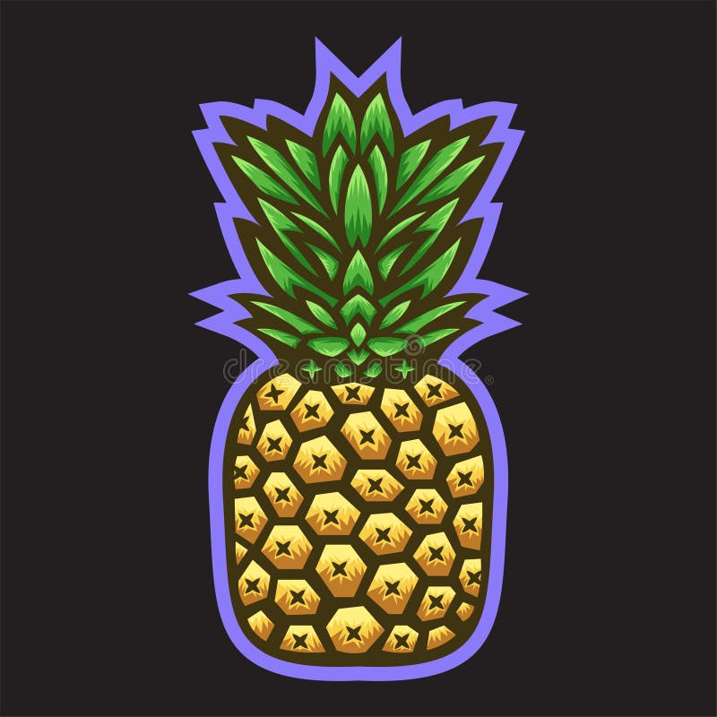 Pineapple Cartoon Illustration Stock Vector - Illustration of ...