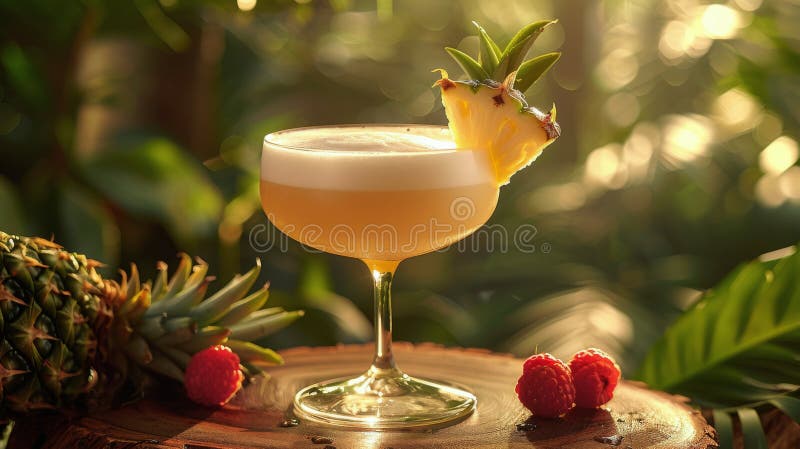 Pineapple Cocktail with Garnish Stock Image - Image of mixology ...