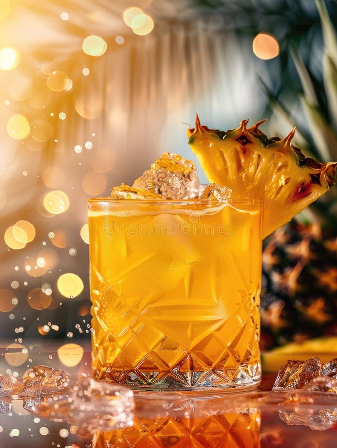 Pineapple Cocktail with Garnish Stock Photo - Image of cocktail ...