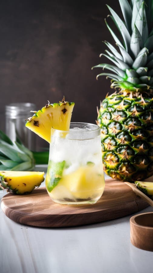 Pineapple Cocktail. Summer Refreshing Tropical Drink Stock Image - Image of tropical, ingredient ...