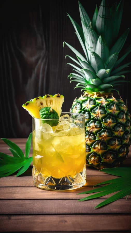 Pineapple Cocktail. Summer Refreshing Tropical Drink Stock Photo - Image of pineapple, fresh ...