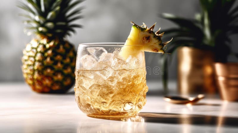 Pineapple Cocktail. Summer Refreshing Tropical Drink Stock Photo ...