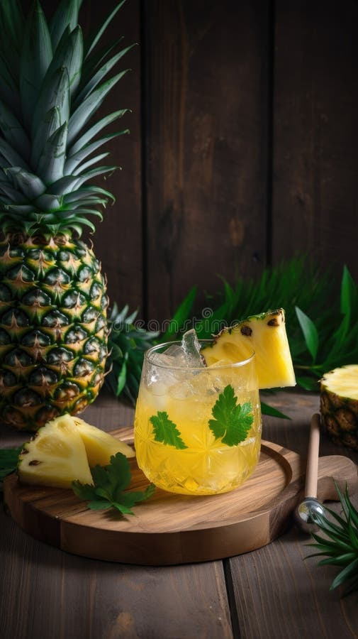 Pineapple Cocktail. Summer Refreshing Tropical Drink Stock Photo - Image of alcohol, juice ...