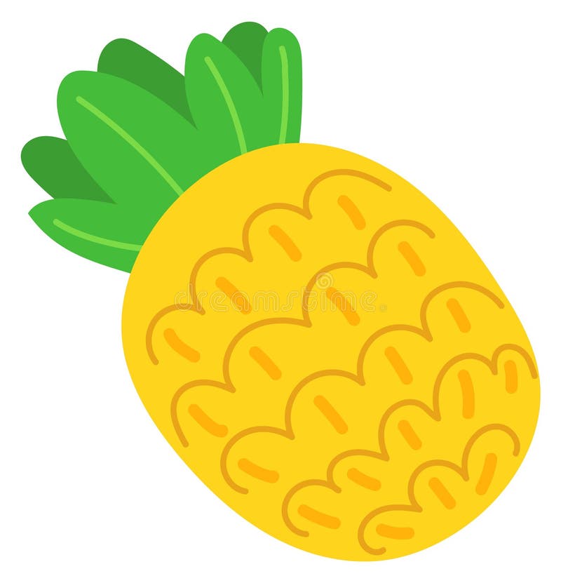 Pineapple Color Icon. Tropical Summer Fruit Symbol Stock Vector ...