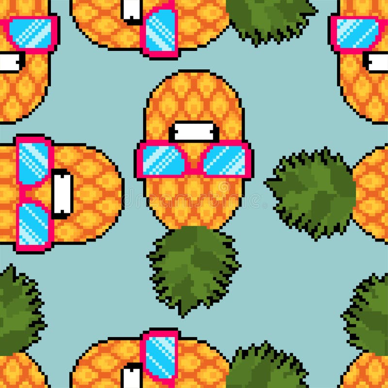 Pineapple Pixel Image 8 Bit Stock Illustration - Illustration of ...