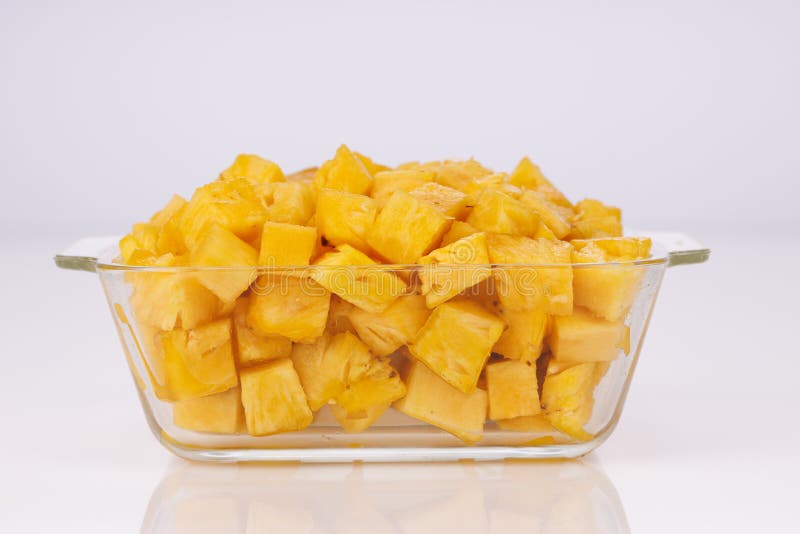 Pineapple cubes stock image. Image of appetizing, pineapples - 231634933