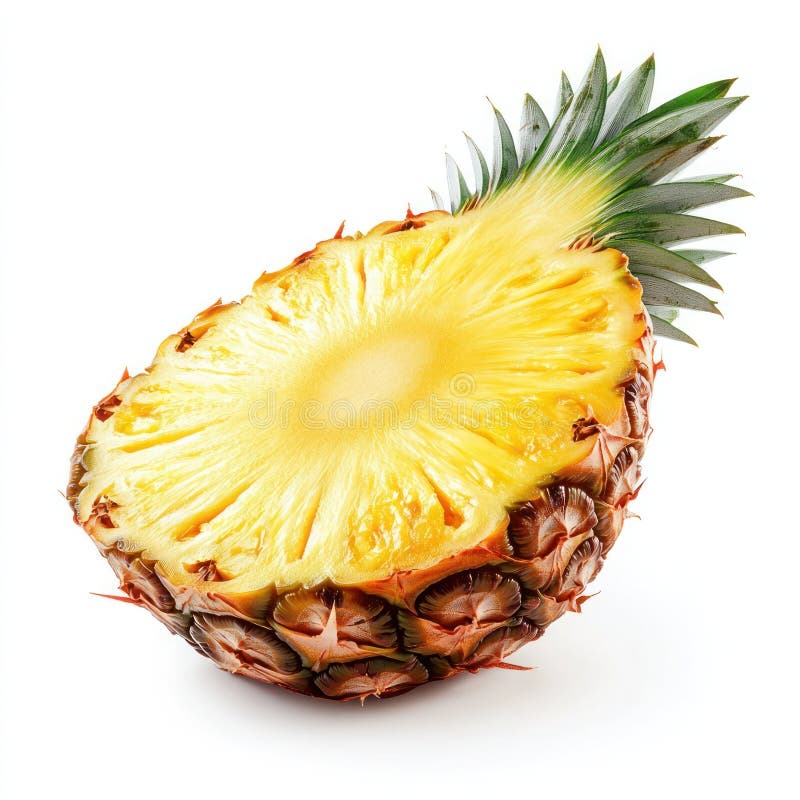 A Pineapple is Cut in Half and the Inside is Shown Stock Illustration ...
