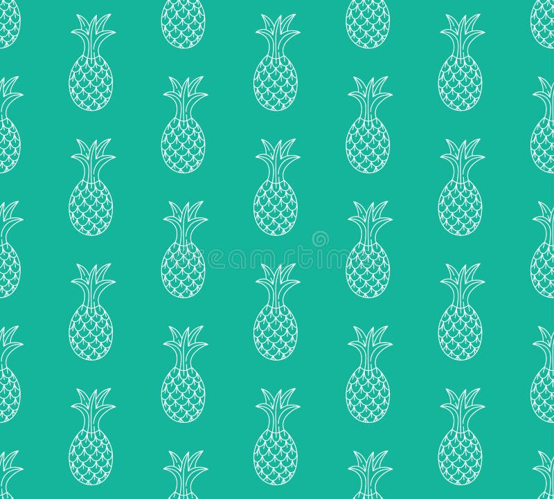 Pineapple Doodle Seamless Vector Pattern Stock Vector - Illustration of ...