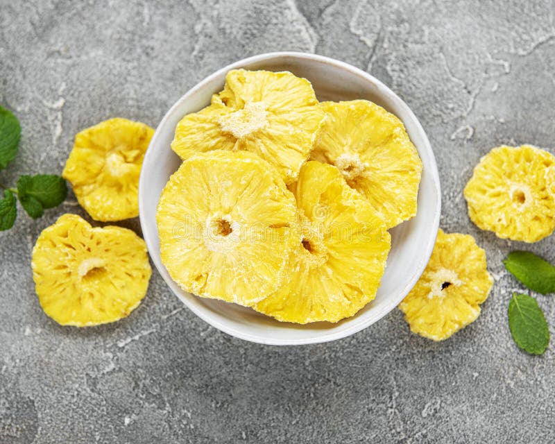 Pineapple dried rings stock image. Image of dehydrated - 213053791
