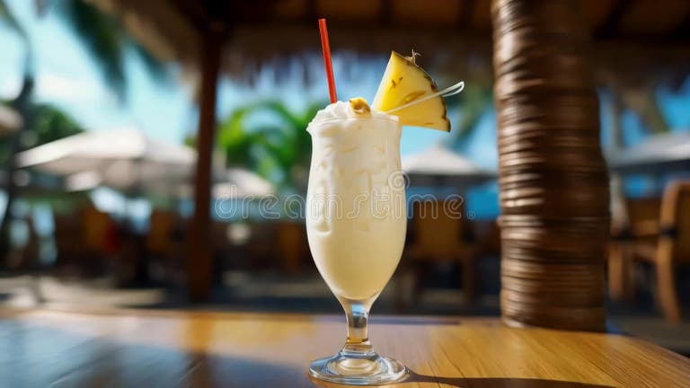 Pineapple Drink with Garnish Stock Photo - Image of getaway, travel ...