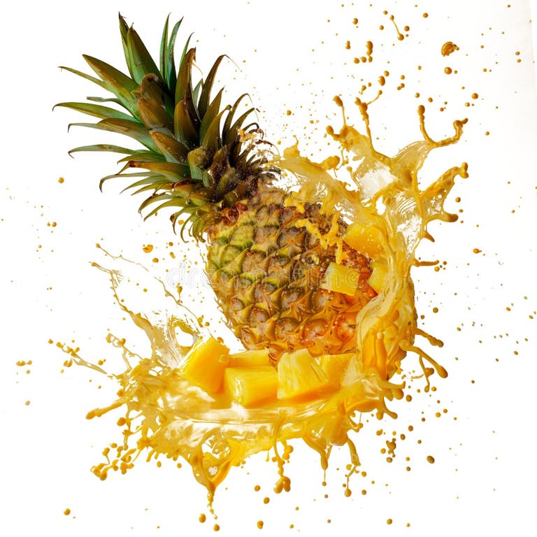 Pineapple Exploding and Bursting into Pieces with Juice Splatters in ...