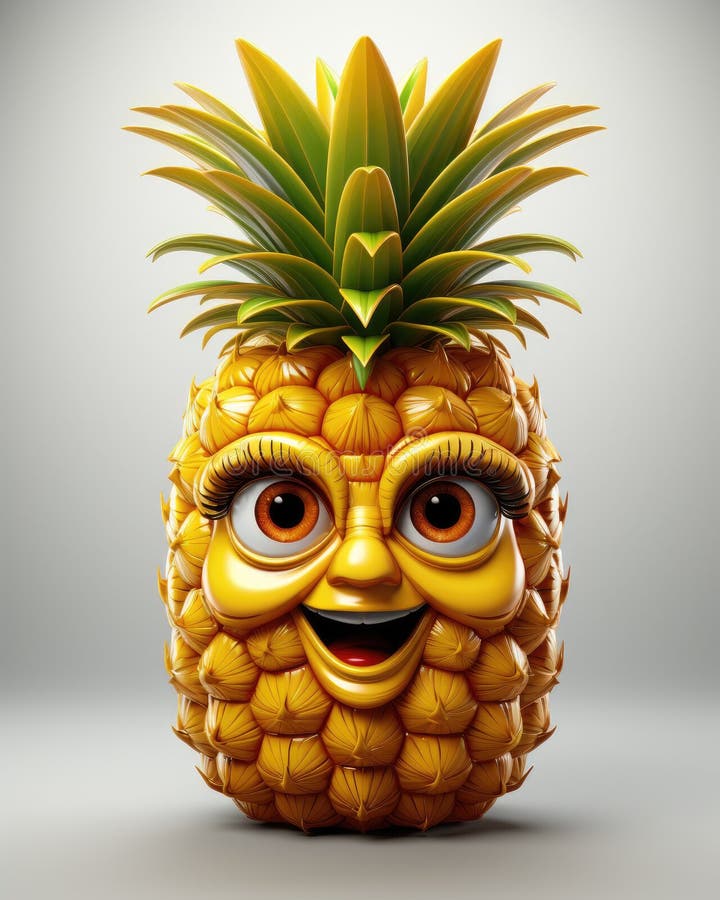 A Pineapple with a Face Made Out of it S Eyes. Generative Ai Stock ...