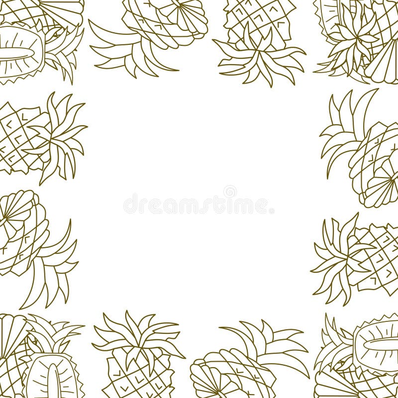 Pineapple Frame Empty Template Vector Stock Vector - Illustration of ...