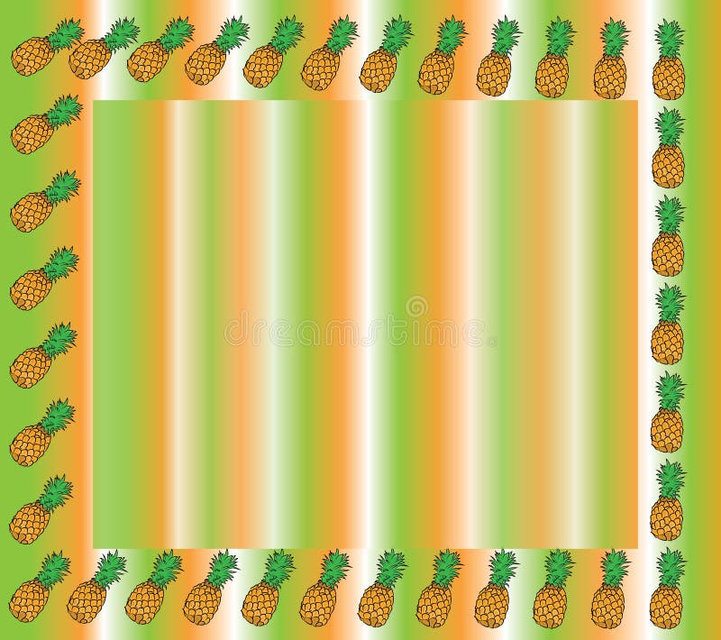 Pineapple Frame Empty Template Vector Stock Vector - Illustration of ...
