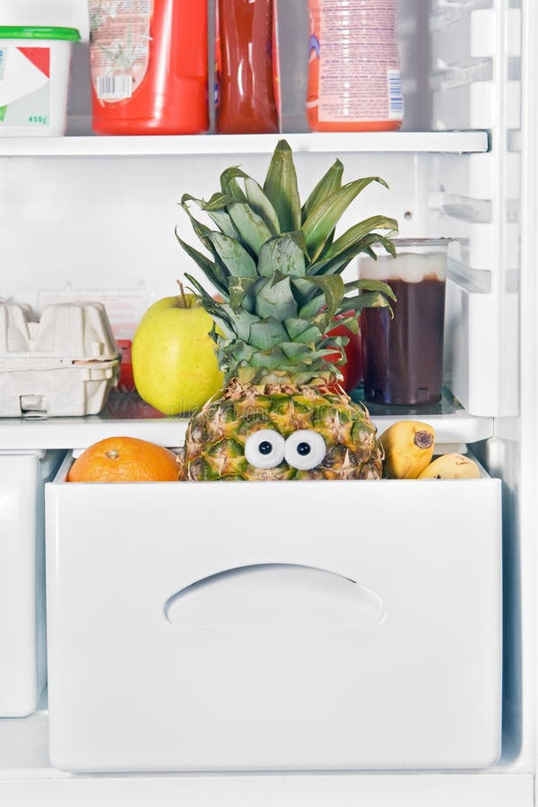 Pineapple in fridge stock photo. Image of fresh, isolated - 16775470