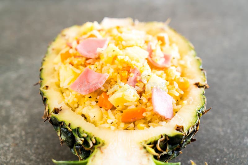 Pineapple Fried Rice with Ham Stock Image - Image of fried, tropical ...