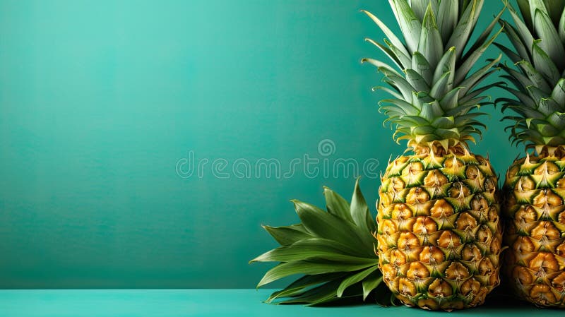Pineapple Fruit Background Green Color Stock Image - Image of vitamin ...