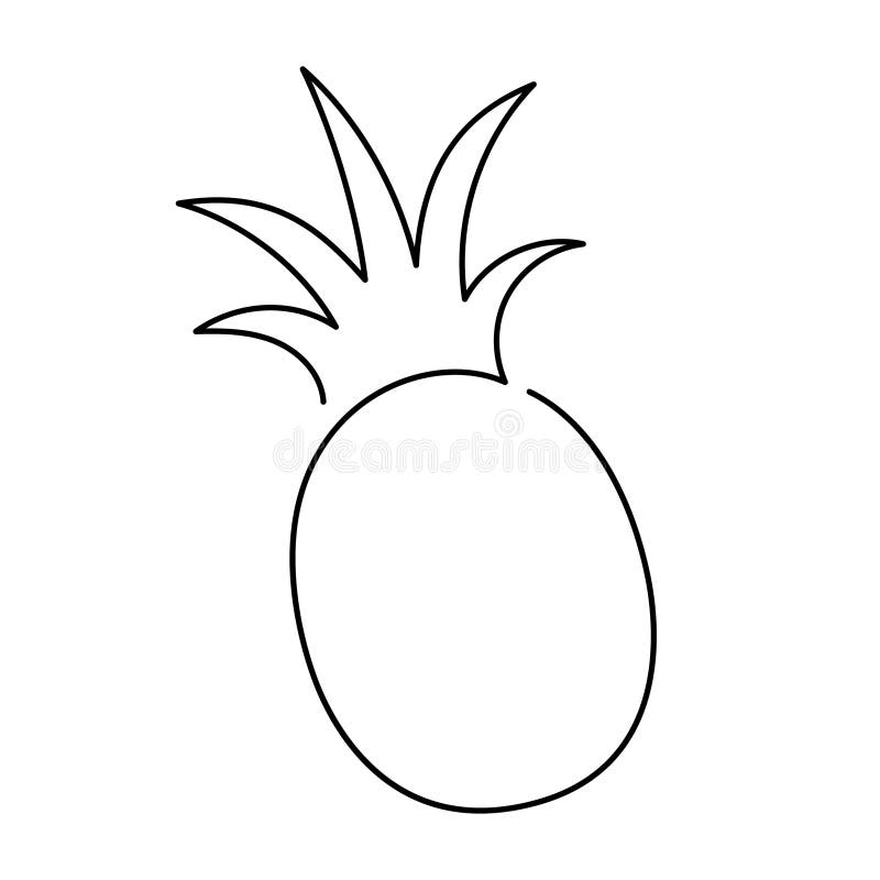 Pineapple Fruit Illustration. Single Line Icon. Line Art Pineapple. One ...