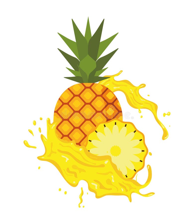 Pineapple fruit splash stock vector. Illustration of healthy - 212451287
