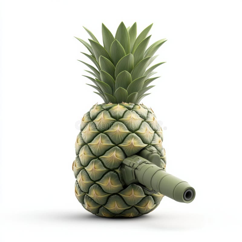 A Pineapple with a Gun Sticking Out of it S Side, AI Stock Photo ...