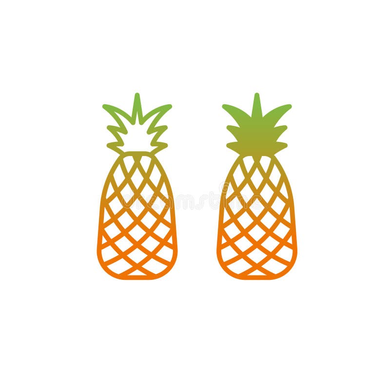 Pineapple Icon Flat Vector Illustration Stock Vector - Illustration of ...