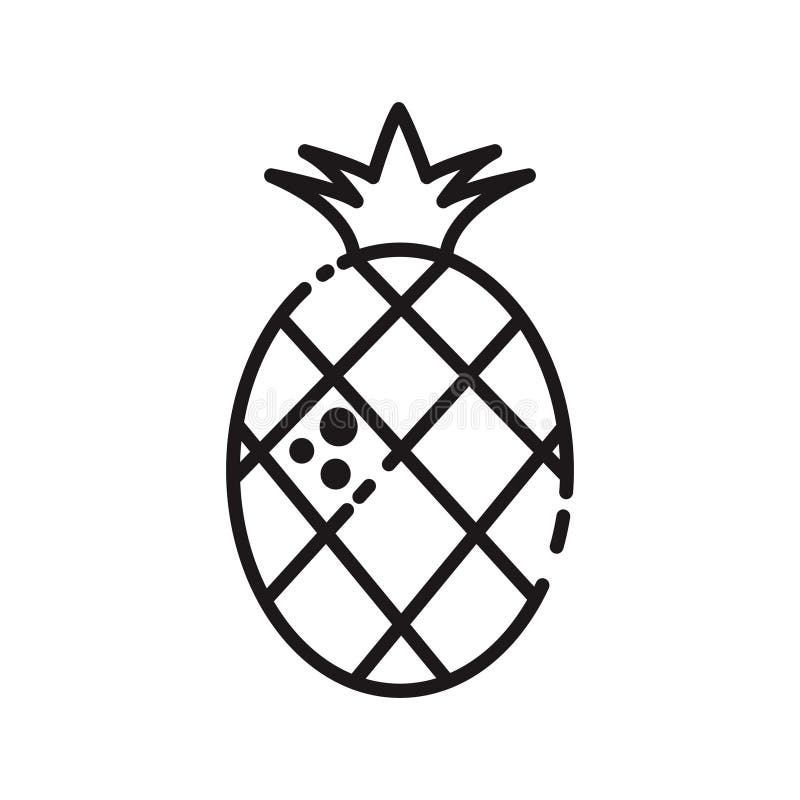 Pineapple Icon Line Art Logo Set Illustration Stock Illustration ...