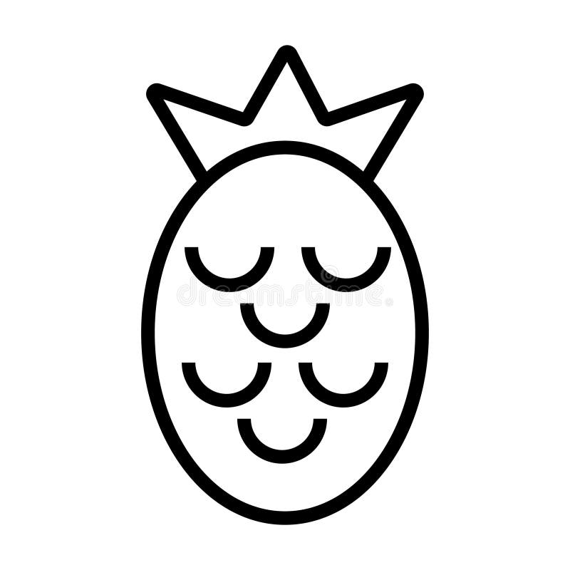 Pineapple Icon Line Isolated on White Background. Black Flat Thin Icon ...