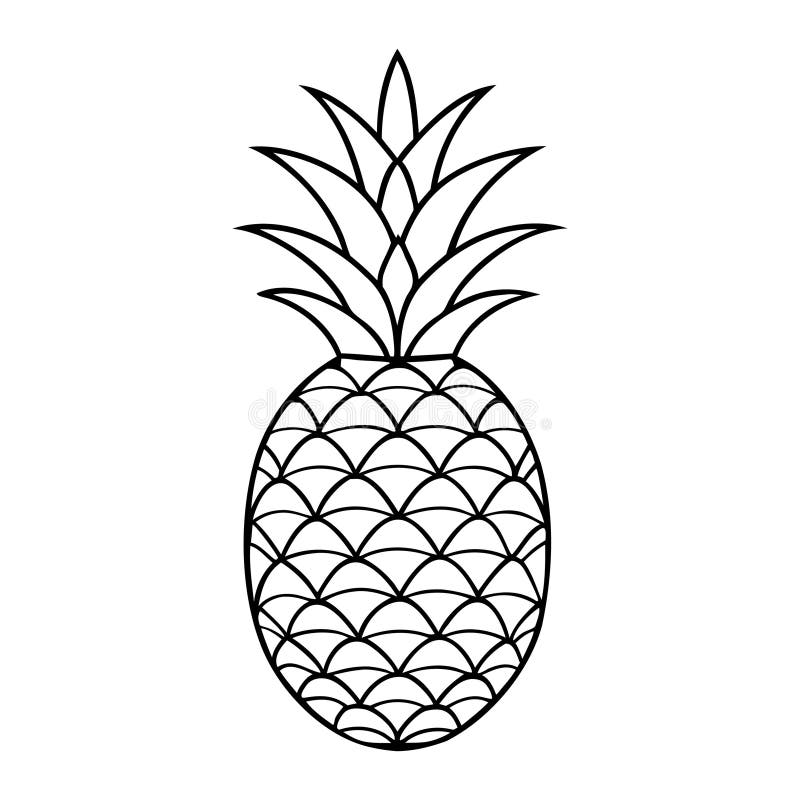 Pineapple Icon. Minimalist Line Drawing of a Ripe Pineapple Stock ...