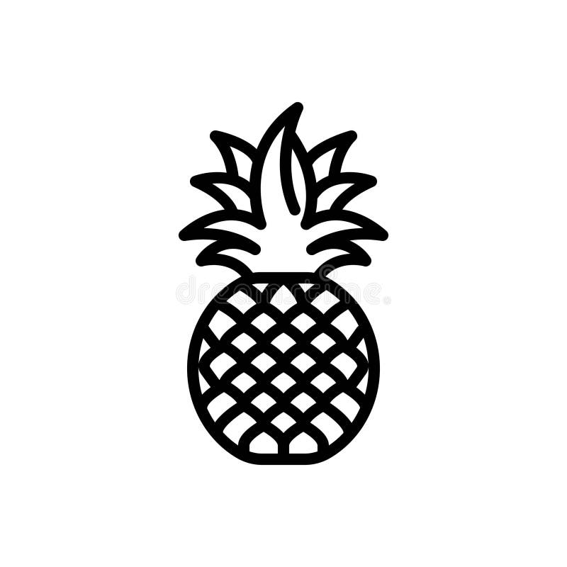 Black Line Icon for Pineapple, Tupi Nanas and Healthy Stock Vector ...