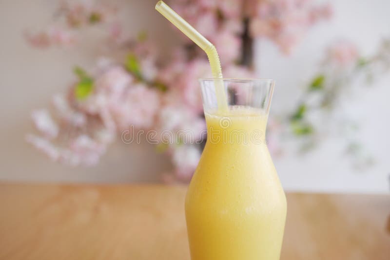 Pineapple Juice in a Bottle on Table Stock Photo - Image of beverage ...