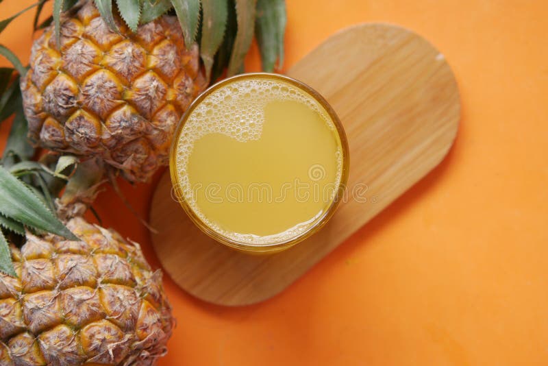 Pineapple Juice in a Bottle on Table Stock Photo - Image of pineapple ...