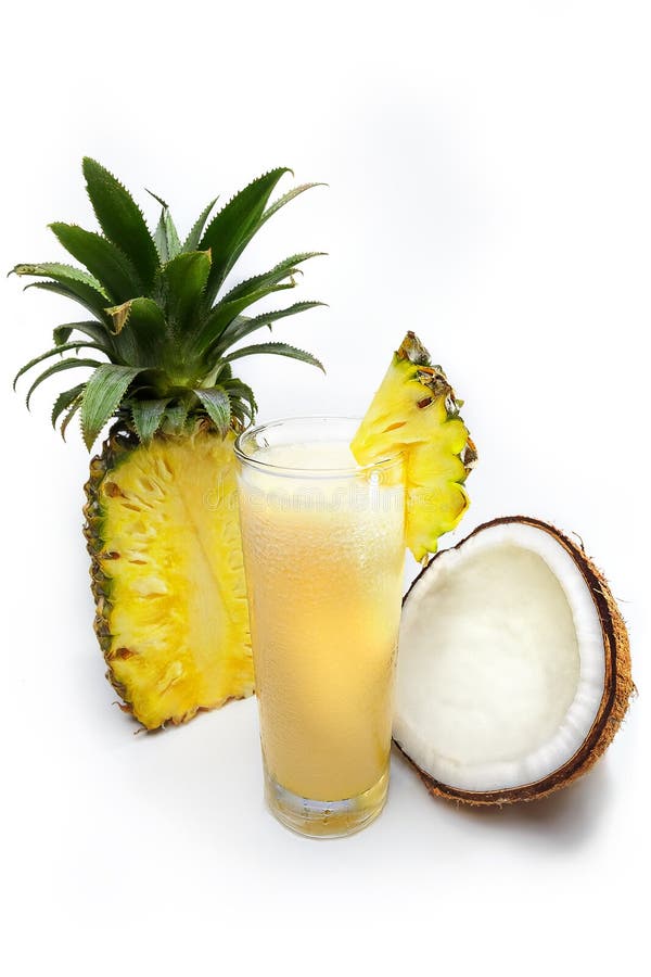 Pineapple and Coconut Juice Stock Photo - Image of coconut, people ...
