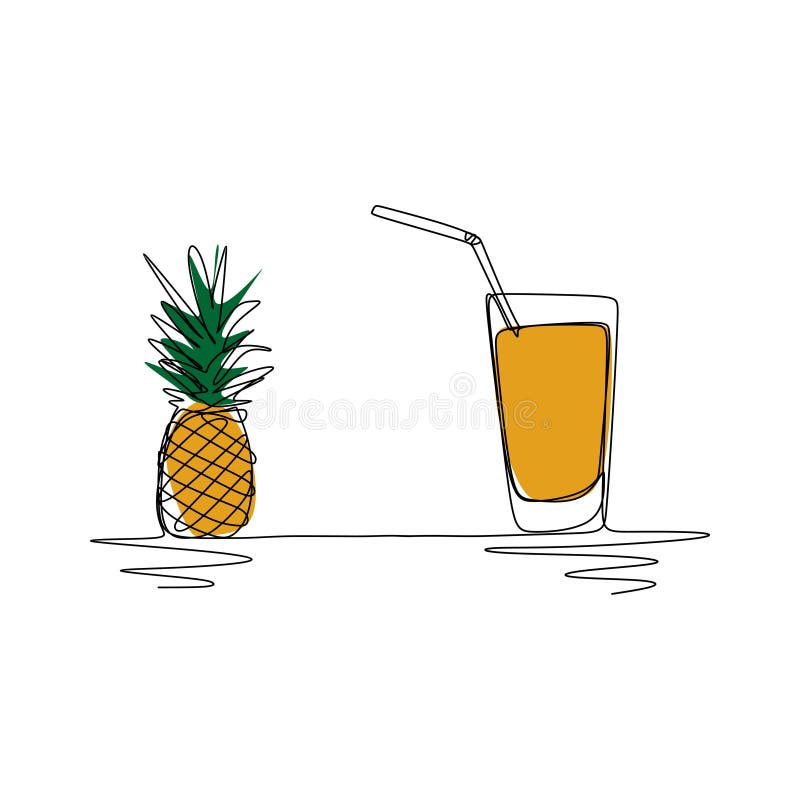 Pineapple Continuous One Line Drawing Vector Minimalism Design Stock Vector - Illustration of ...