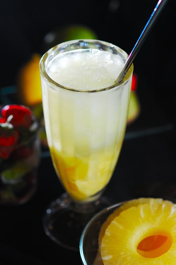 Pineapple Juice and Ice Cream Stock Image - Image of vitamin, pleasure ...