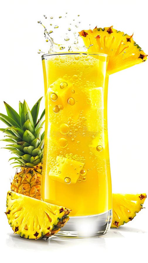Pineapple Juice with a Splash of Water Stock Image - Image of drink ...