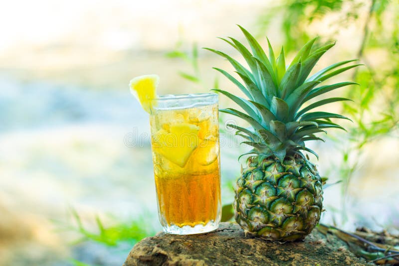 Pineapple Juice To Refresh,copy Space Stock Photo - Image of glass ...