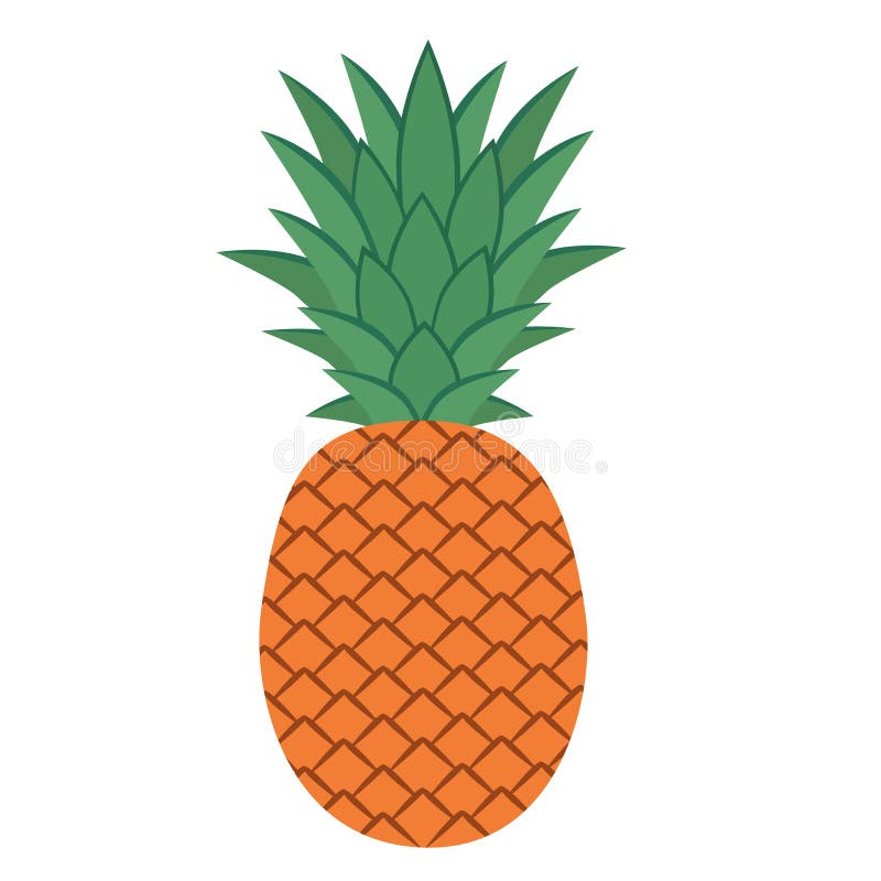 Pineapple with leaves stock vector. Illustration of exotic - 73745057
