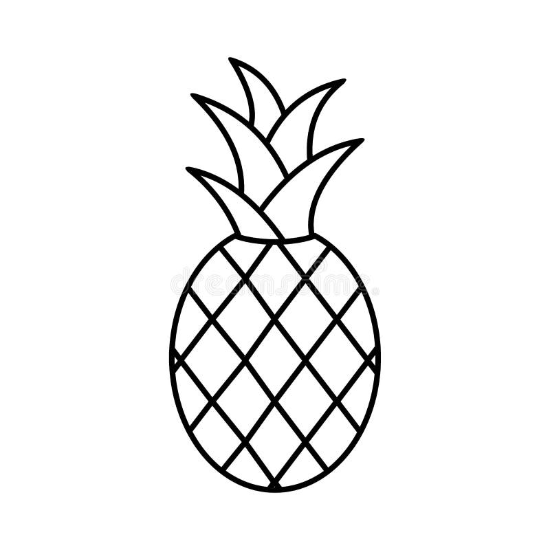 Pineapple with Leaves Outline Icon Stock Vector - Illustration of logo ...