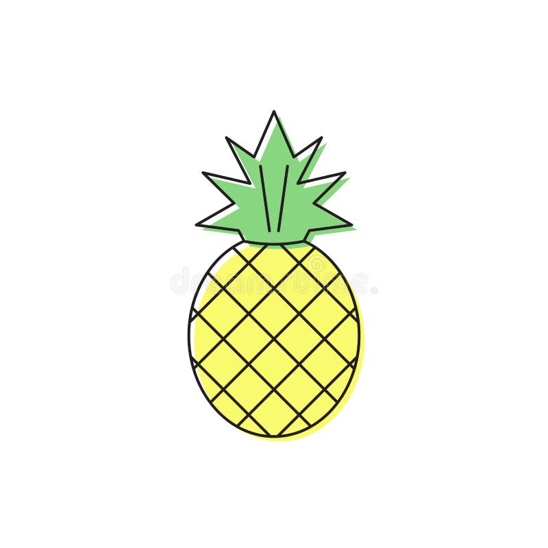 Pineapple with Leaves Vector Icon. Pineapple Icon Clipart Stock Vector ...