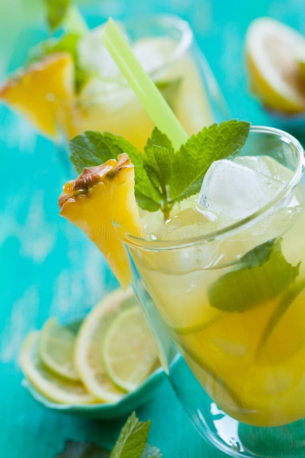 Pineapple lemonade stock image. Image of cocktail, fresh - 40867451