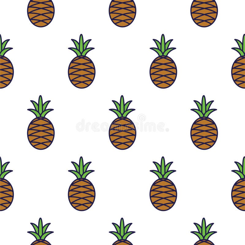 Pineapple line art design stock vector. Illustration of lettering ...