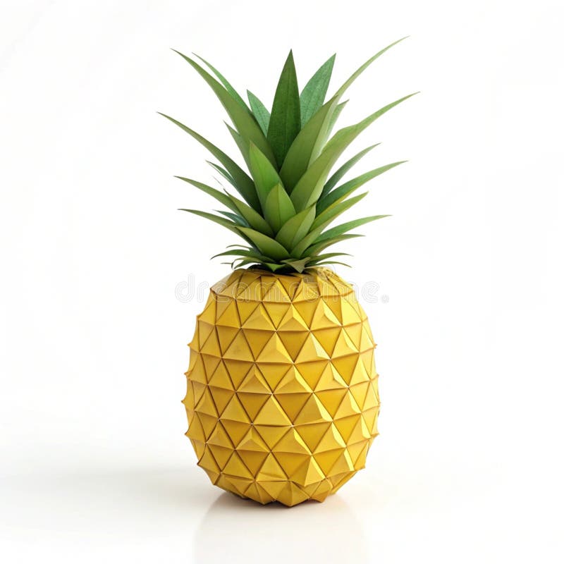 Pineapple Low-poly 3D Rendering Stock Illustration - Illustration of ...