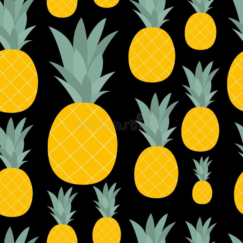 Pineapple Natural Seamless Pattern Background Vector Stock Vector ...