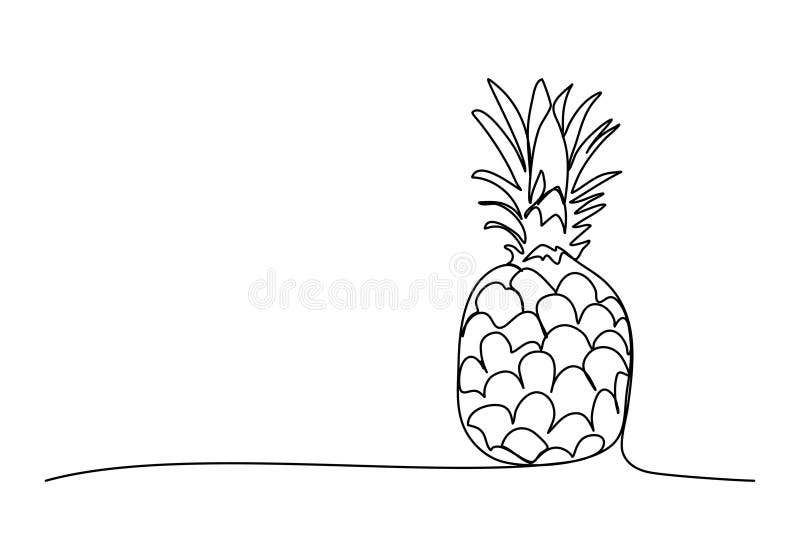 Pineapple, One Line Drawing Vector Illustration Stock Vector ...