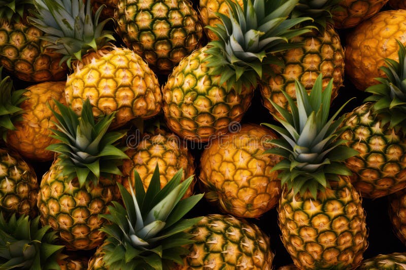 Pineapple Paradise: a Pile of Fresh Fruit, a Glimpse into Nature S Bountiful Harvest Stock ...